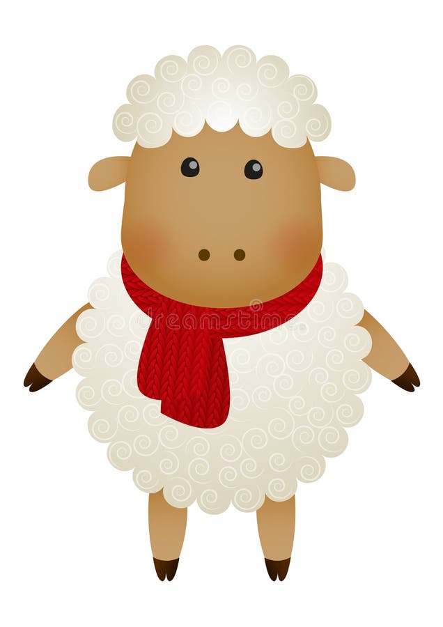 Sheep with sun isolated stock photo. Illustration of stylized - 74287242