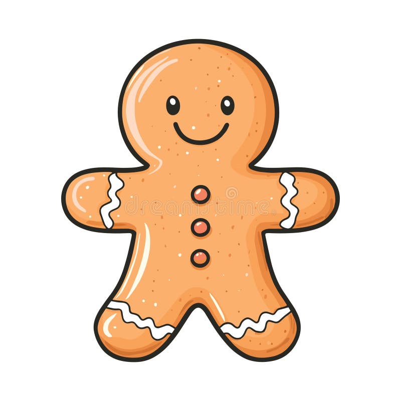 Cute Little Smiling Christmas Gingerbread Cookie AI Generated Stock ...