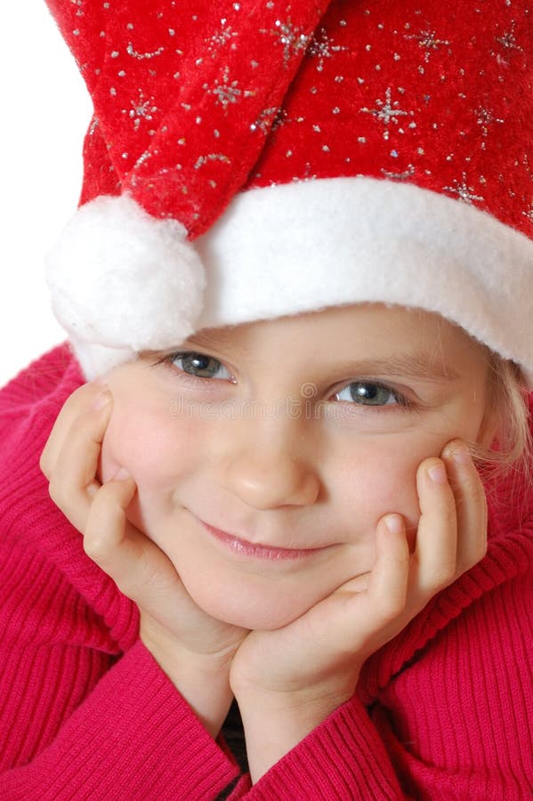 Cute Little Smiling Santa Girl Stock Image - Image of cute, girl: 12447591