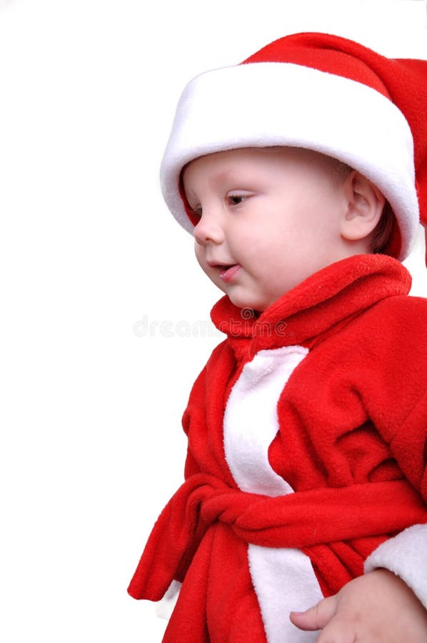 Cute Little Smiling Santa Toddler Boy Stock Photo - Image of costume ...