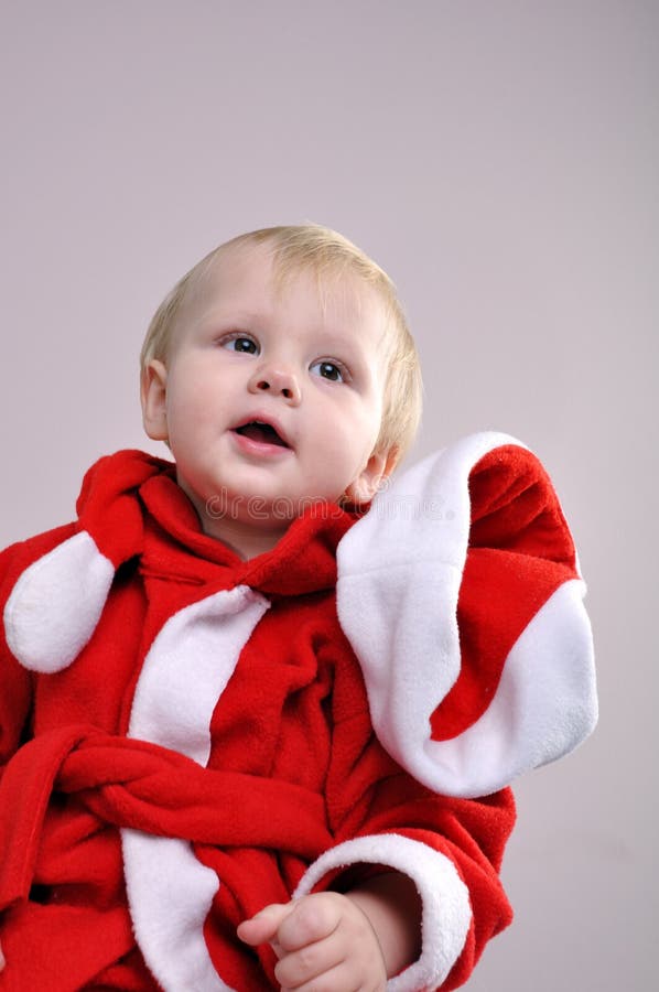 Cute Little Smiling Santa Toddler Boy Stock Image - Image of face ...