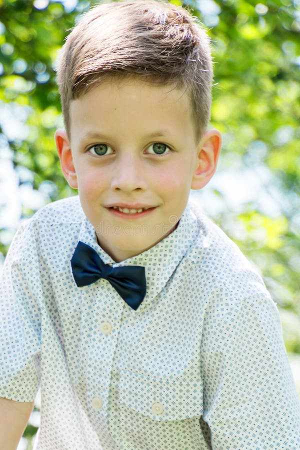 Cute Little Stylish Boy in Classic Style in Park Stock Image - Image of ...