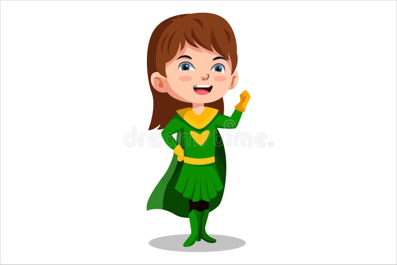 Cute Little Superhero Character Illustration Stock Vector ...
