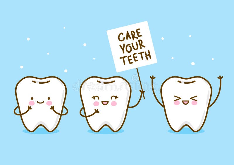 Cute Teeth for Your Kawaii Design Stock Vector - Illustration of ...