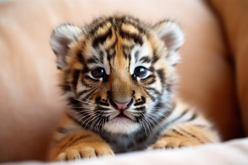 Cute Little Tiger Baby Created with Generative AI Technology Stock ...
