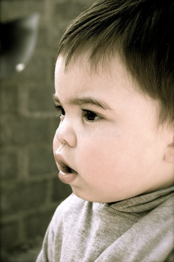 Little Boy Standing Side Profile Outside Stock Photos - Free & Royalty ...