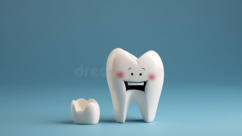 Cute Little Unhappy Tooth AI Generated Stock Illustration ...