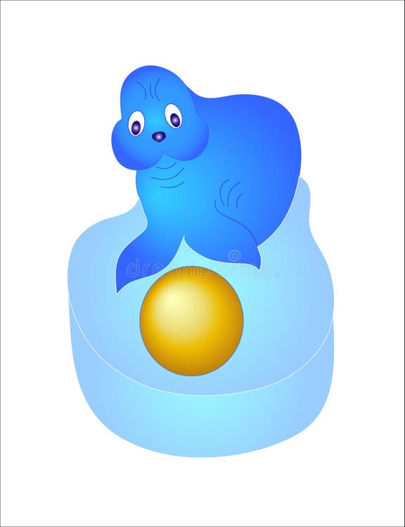 Cute little walrus stock vector. Illustration of comic - 11195891