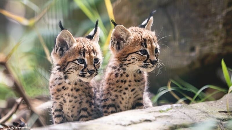 Cute Little Wild Predators in Natural Environment. Generative Ai Stock ...