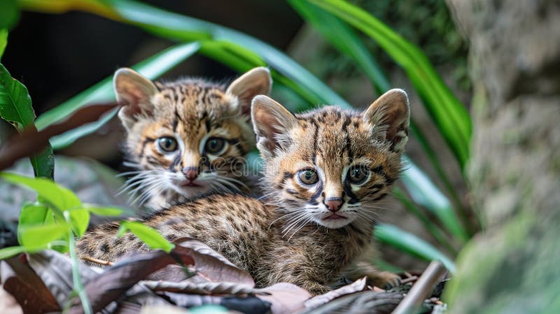 Cute Little Wild Predators in Natural Environment. Generative Ai Stock ...