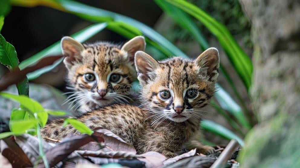 Cute Little Wild Predators in Natural Environment. Generative Ai Stock ...
