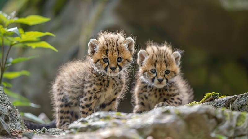 Cute Little Wild Predators in Natural Environment. Generative Ai Stock ...