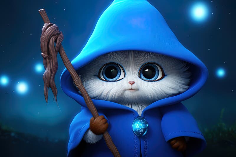 Cute Little Wizard Character Design. Stock Illustration - Illustration ...