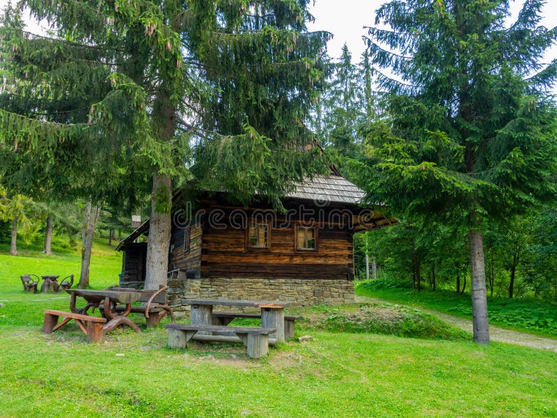Cute Little Wood House in the Forest. Stock Photo - Image of natural ...