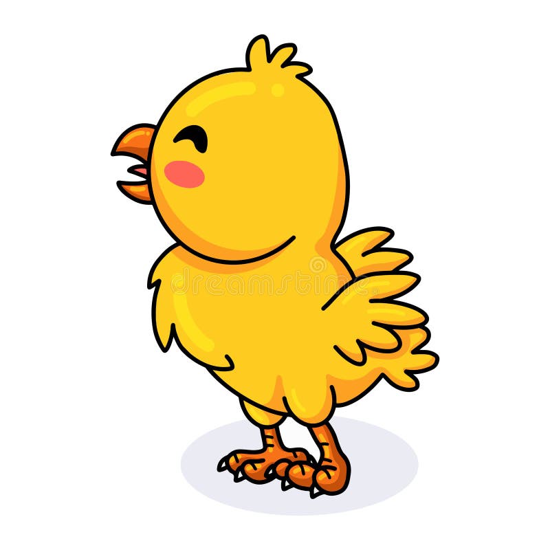 Cute Little Yellow Chick Cartoon Stock Vector - Illustration of funny ...