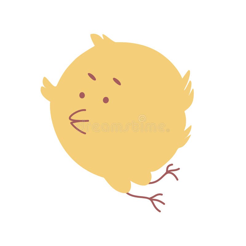 Cute Little Yellow Chicken Flying. Vector Illustration Stock Vector ...