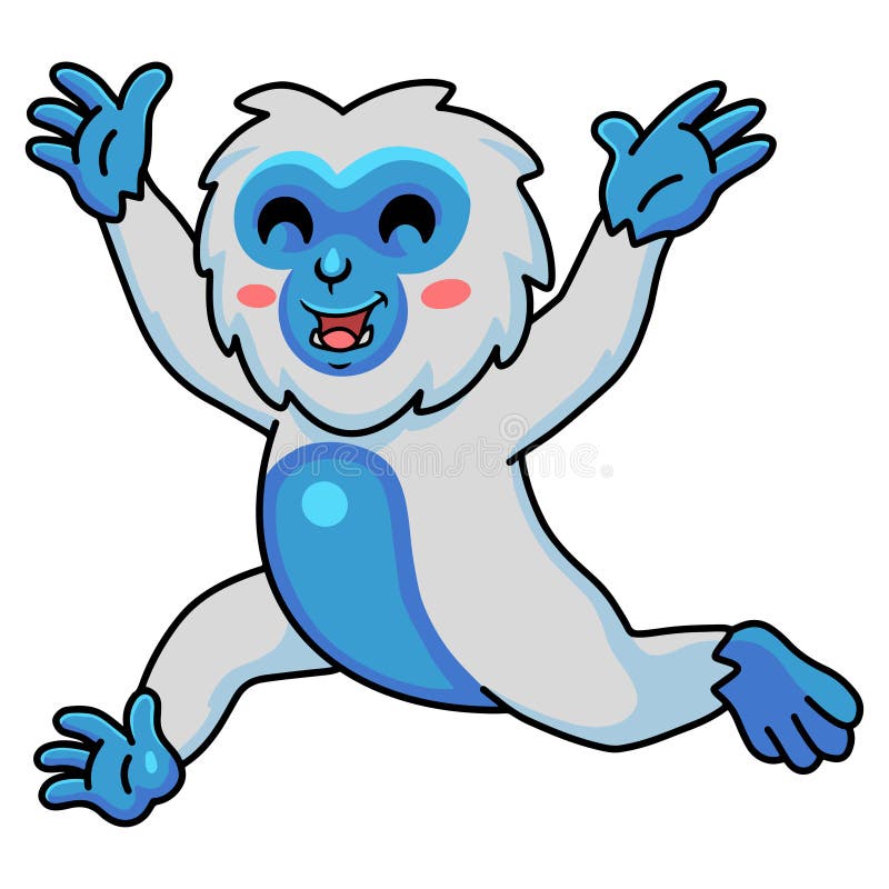 Cute Little Yeti Cartoon Running Stock Vector - Illustration of graphic ...