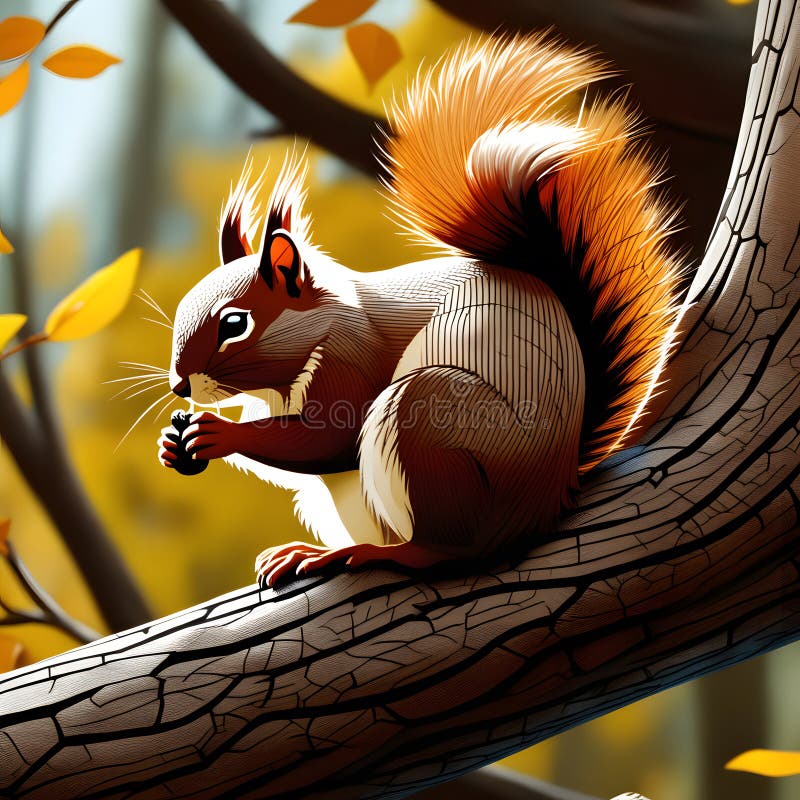Cute Squirrels, AI-Generatet Stock Illustration - Illustration of ...