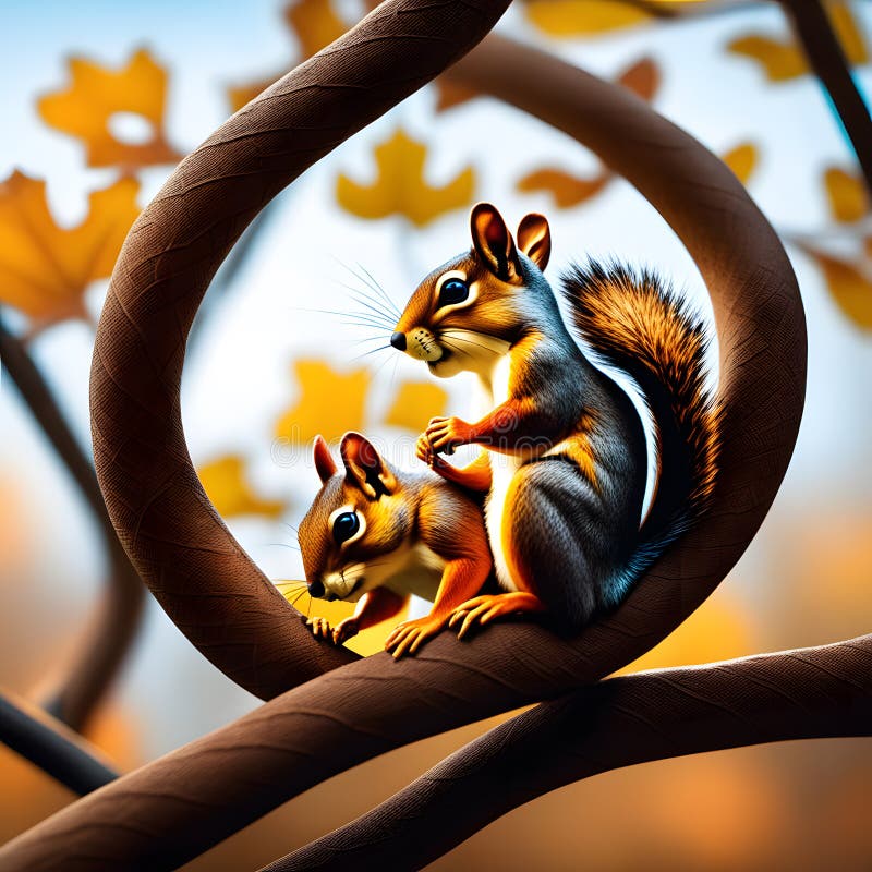 Cute Squirrels, AI-Generatet Stock Illustration - Illustration of ...