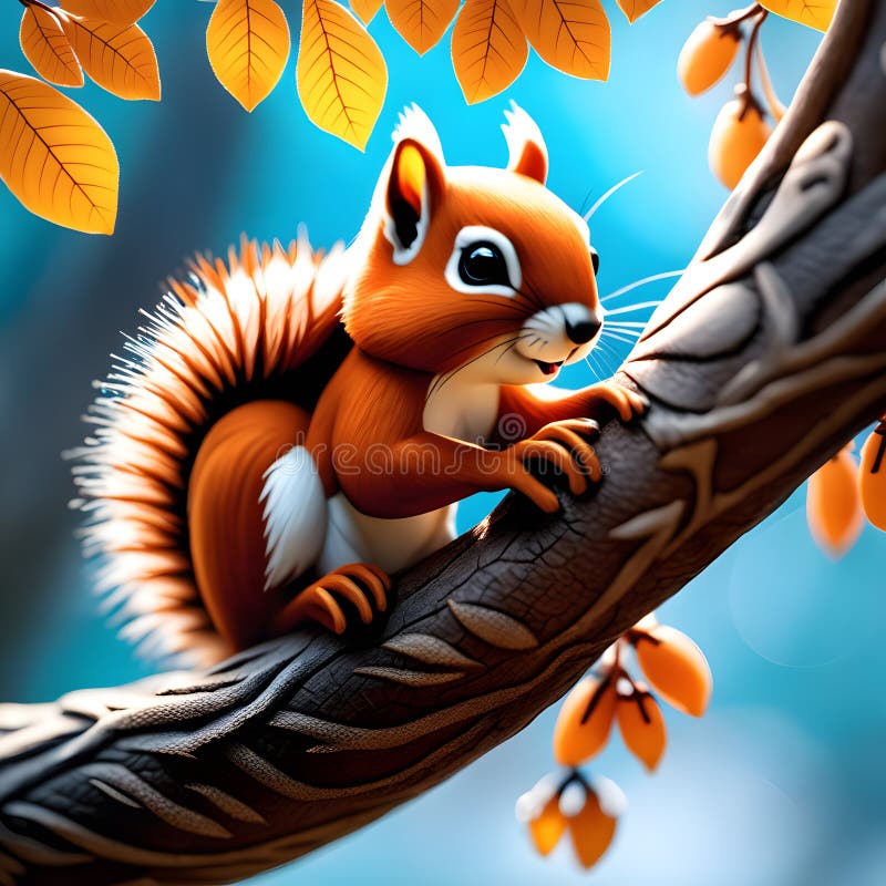 Cute Squirrels, AI-Generatet Stock Illustration - Illustration of ...