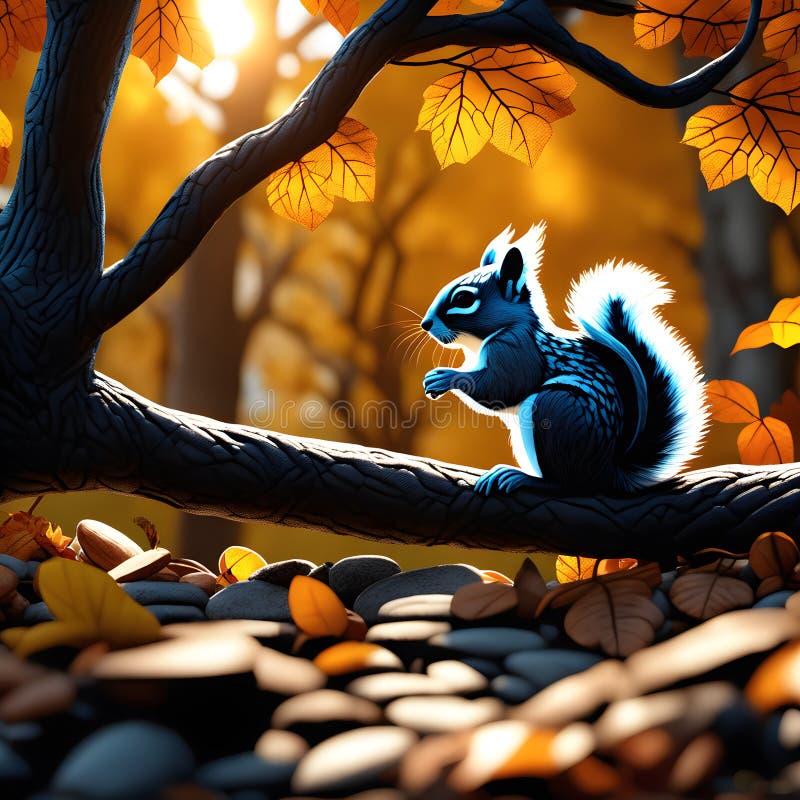 Cute Squirrels, AI-Generatet Stock Illustration - Illustration of ...