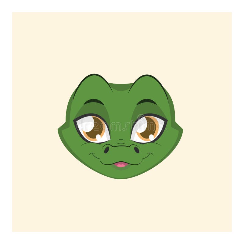 Cute Lizard Avatar with Flat Colors Stock Vector - Illustration of ...