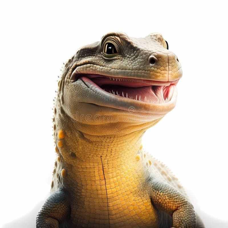 Cute Lizard Cartoon. Generative AI Stock Illustration - Illustration of ...