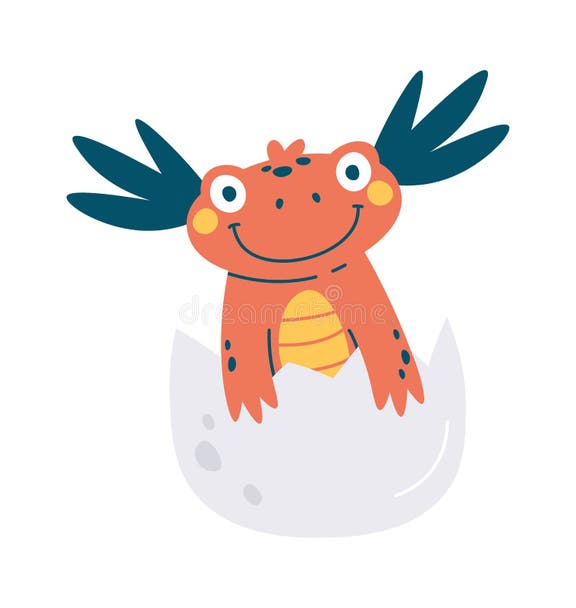 Cute Lizard Hatched from Egg Flat Icon Stock Vector - Illustration of ...