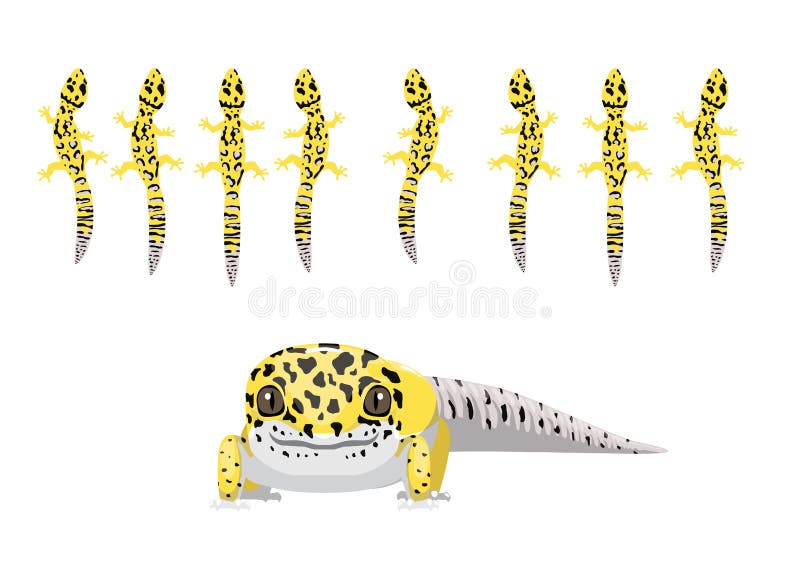 Cute Lizard Leopard Gecko Animation Cartoon Vector Stock Vector ...