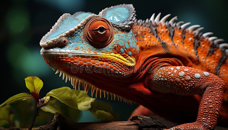 Cute Lizard Looking at Camera in Tropical Forest Generated by AI Stock ...