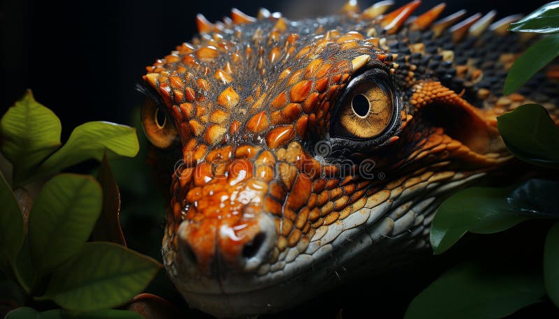 A Cute Lizard Looking at Camera in Tropical Rainforest Generated by AI ...