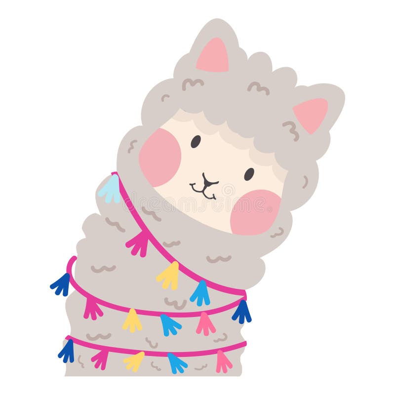 Cute llama or alpaca icon stock vector. Illustration of front - 271323926