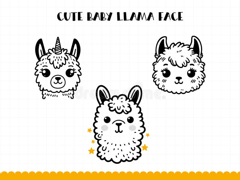 Simple Llama Outline Stock Illustrations – 151 Simple Llama Outline ...