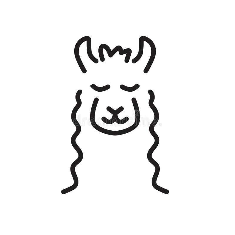Cute llama icon stock vector. Illustration of trendy - 160460113