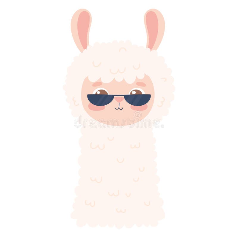 Cute llama with sunglasses stock vector. Illustration of animal - 235976687