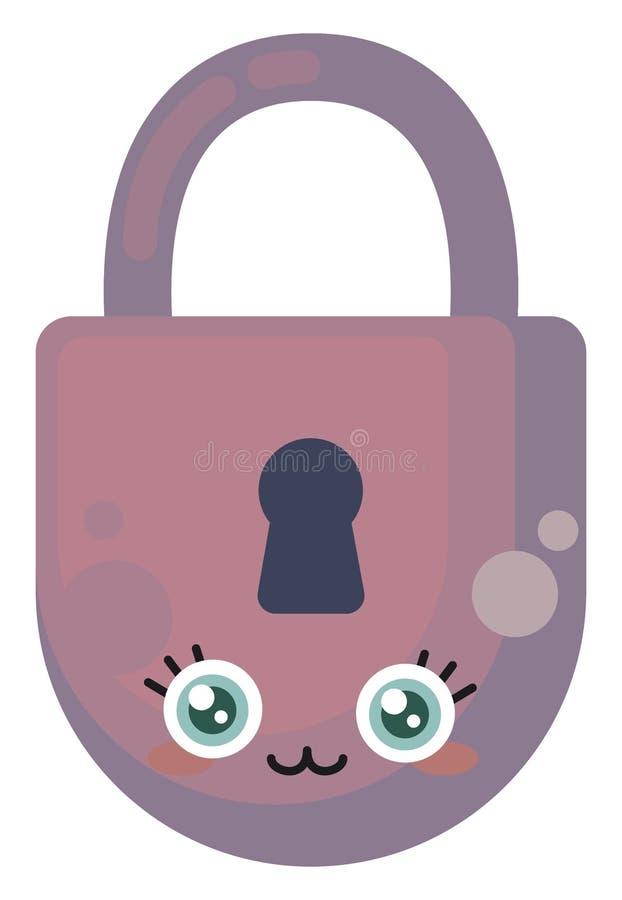 Cute Lock Vector Illustration Icon Stock Vector - Illustration of flat ...