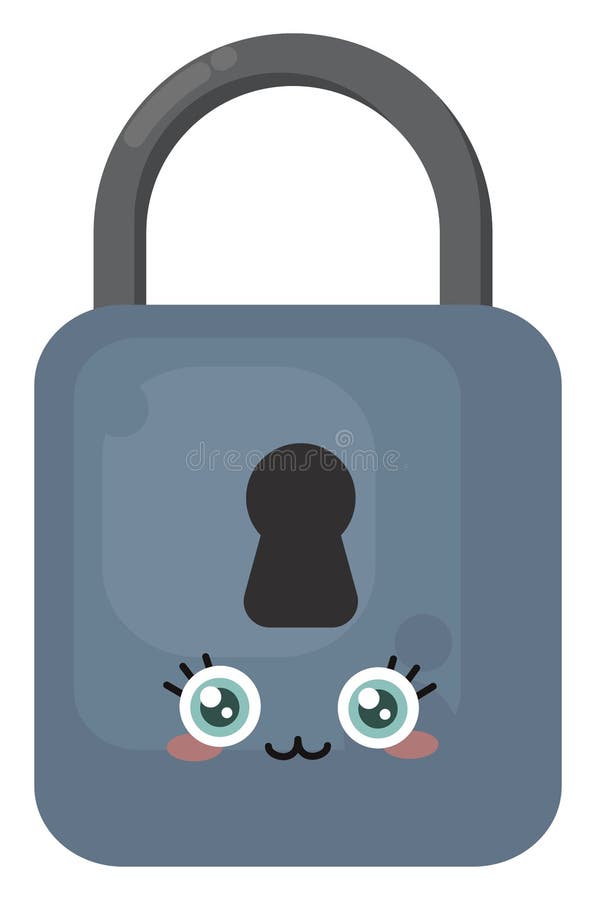Cute Lock Vector Illustration Icon Stock Vector - Illustration of flat ...