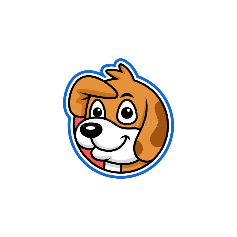 Cute logo dog cartoon stock illustration. Illustration of friendly ...