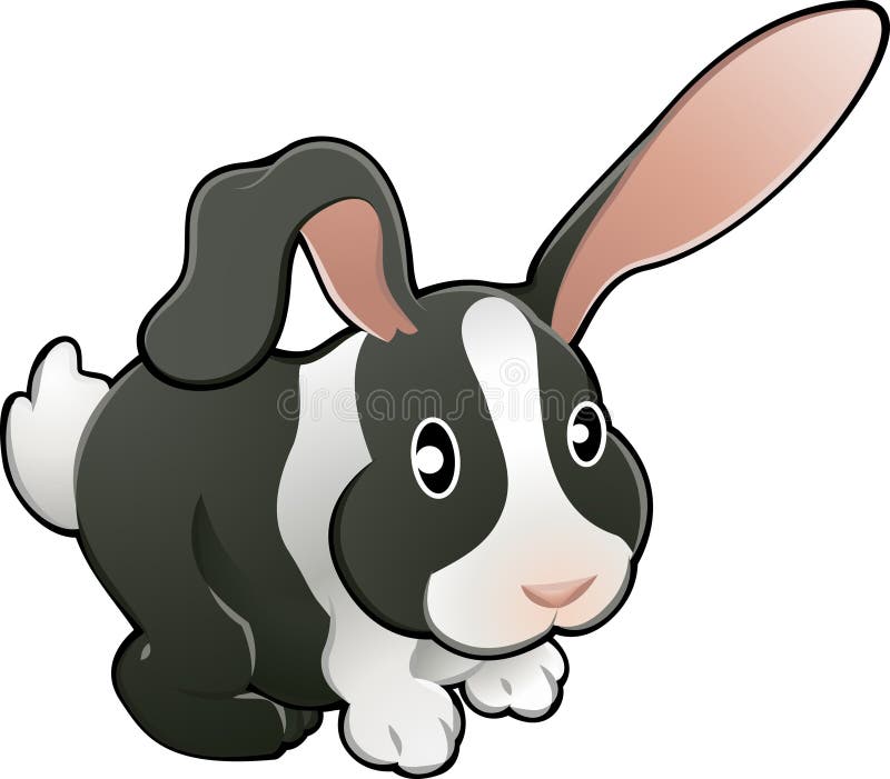 Cute Lovable Rabbit Vector Ill Stock Vector - Illustration of lovable ...