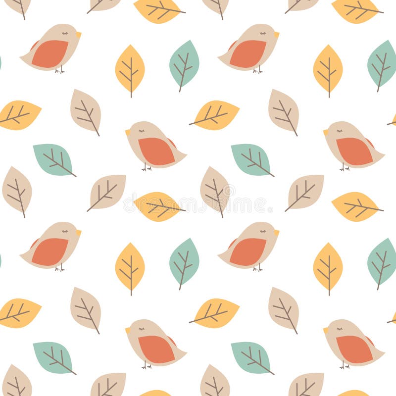 Cute Lovely Autumn Fall Seamless Vector Pattern Background Illustration ...