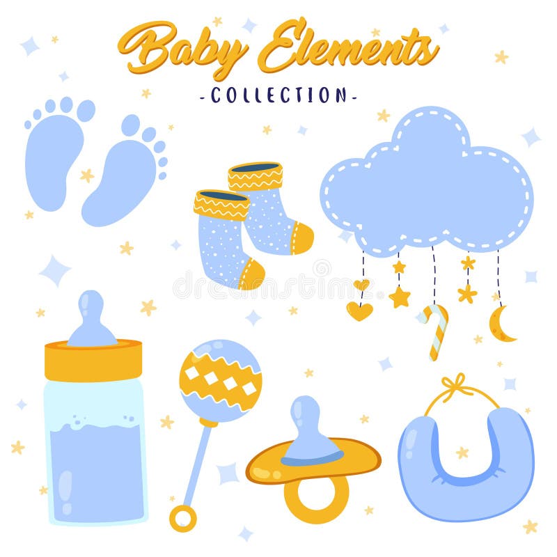 Cute and Lovely Baby Elements Vector Design Collection Stock ...