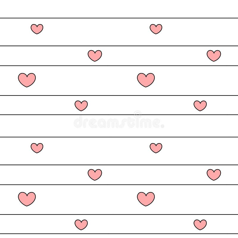 Cute Lovely Black White Pink Seamless Pattern Background Illustration ...