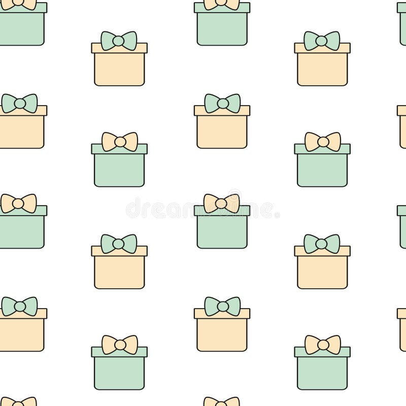 Cute Lovely Cartoon Gift Box Seamless Pattern Background Illustration ...