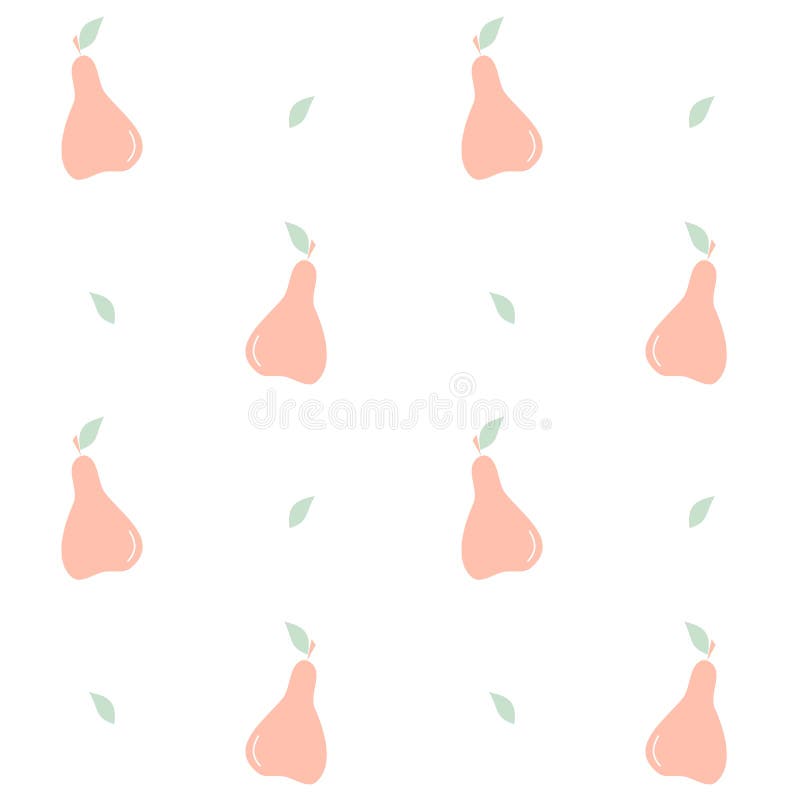 Cute Pear Fruit Seamless Pattern Background Illustration Stock Vector ...
