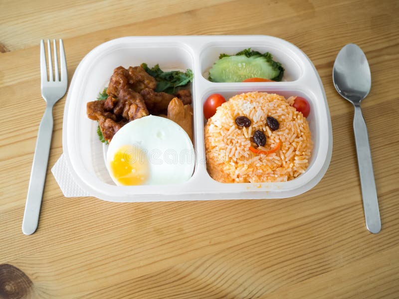 Cute lunch box set. stock image. Image of homemade, face - 80298809