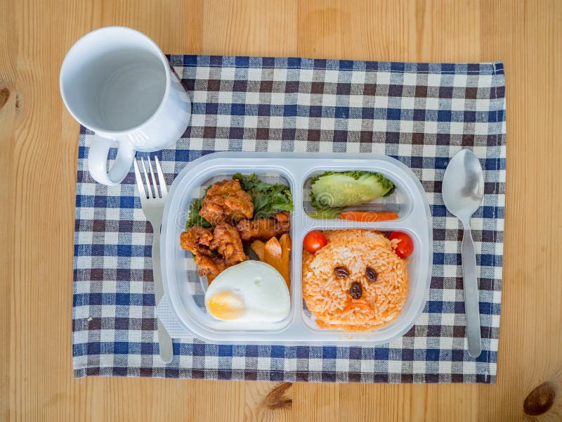 Cute lunch box set. stock image. Image of face, food - 79503493