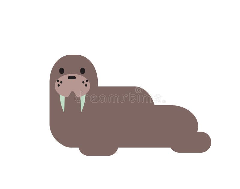 Simple Walrus Illustration Vector Logo Stock Vector - Illustration of ...