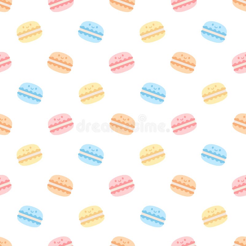 Cute Macaron Seamless Pattern Background Stock Illustration ...