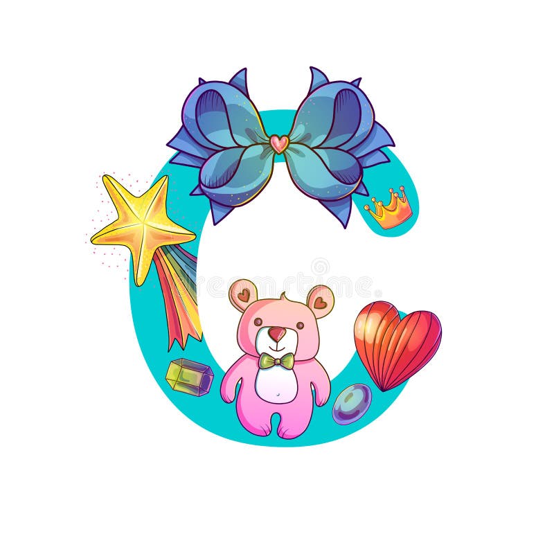 Cute magic letter C stock vector. Illustration of card - 110750994