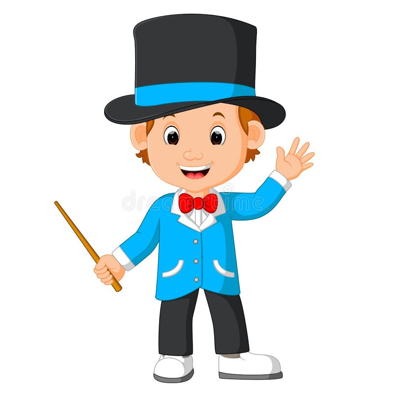 Cute magician cartoon stock vector. Illustration of costume - 89757132